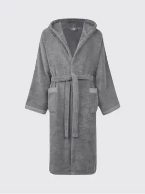 BELLORA Fiocco Hooded Bathrobe In 400 Gsm Cotton Terry - Grey