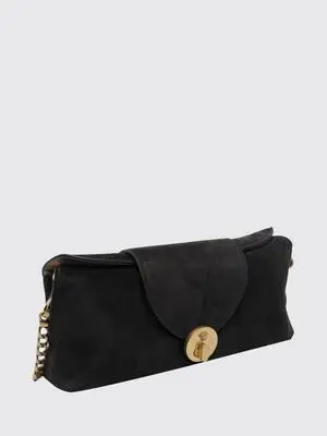 Versace Vivian Suede Shoulder Bag - Black