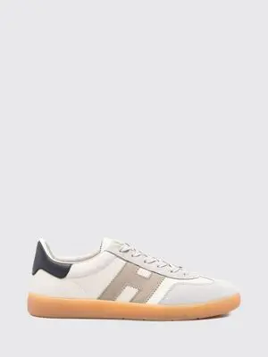 Hogan Leather And Suede Trainers With H Logo And Serrated Sole - White