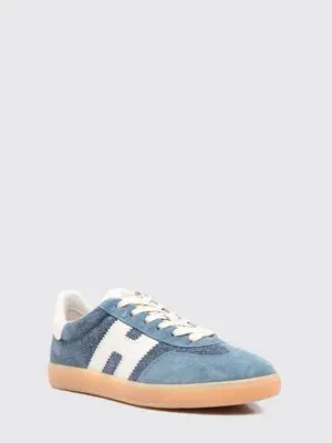 Hogan Leather And Suede Trainers With H Logo And Rubber Sole - Blue