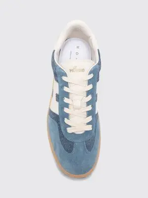 Hogan Leather And Suede Trainers With H Logo And Rubber Sole - Blue