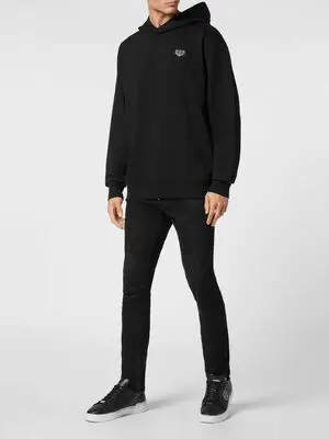 Philipp Plein Cotton Hoodie With Applied Logo