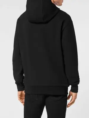 Philipp Plein Cotton Hoodie With Applied Logo