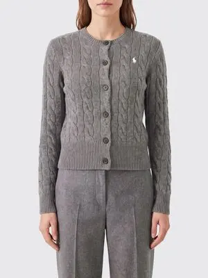 Polo Ralph Lauren Crewneck Knit Wool Cardigan With Embroidered Pony Logo - Grey