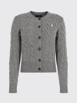 Polo Ralph Lauren Crewneck Knit Wool Cardigan With Embroidered Pony Logo - Grey