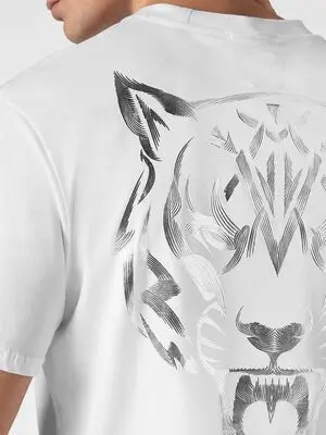 PLEIN SPORT Slim Fit Cotton T-shirt With Graphic Print And Laminated Logo