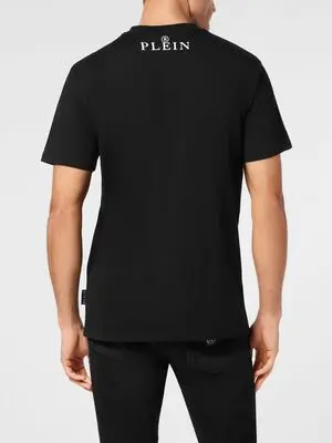 Philipp Plein Slim Fit Cotton T-shirt With Skull And Monogram Print