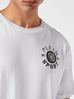 PLEIN SPORT Slim Fit Cotton T-shirt With Contrast Front Logo