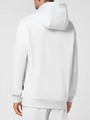 Philipp Plein Cotton Hoodie With Skull Print - White