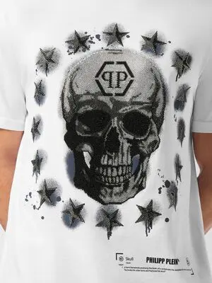Philipp Plein Slim Fit Cotton T-shirt With Skull And Monogram Print