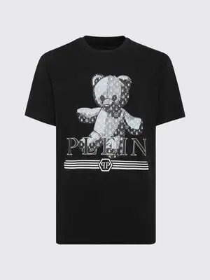 Philipp Plein Dropped Shoulder Teddy Bear Print Cotton T-shirt - Black