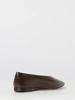 JIMMY CHOO Margot Smooth Leather Ballerina Flats With Rear Monogram - Brown