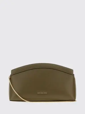 Michael Kors Athena Grained Leather Crossbody Bag With Metal Chain Strap - Green