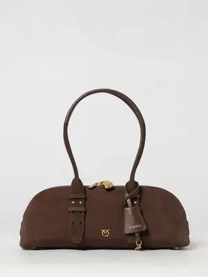 Pinko Suede Leather Shoulder Bag - Earth