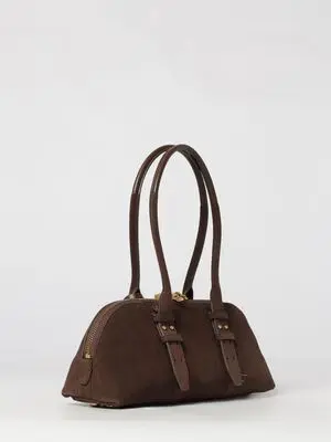Pinko Suede Leather Shoulder Bag - Earth