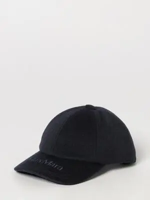 Max Mara Max Mara Embroidered-Logo Cashmere Baseball Cap Blue