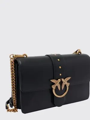 Pinko Leather Shoulder Bag With Gold Tone Hardware