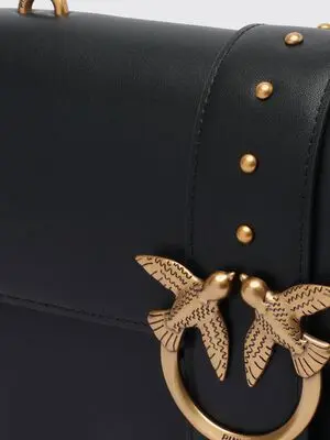 Pinko Leather Shoulder Bag With Gold Tone Hardware