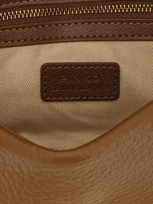 Pinko Click Soft Horizontal Monogram Lamb Shoulder Bag - Earth