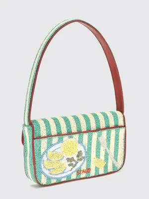 Staud Tommy Beaded Shoulder Bag - Lobster