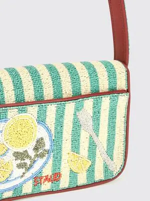 Staud Tommy Beaded Shoulder Bag - Lobster