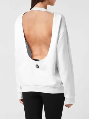 Philipp Plein Teddy Bear Embellished Cotton Sweatshirt
