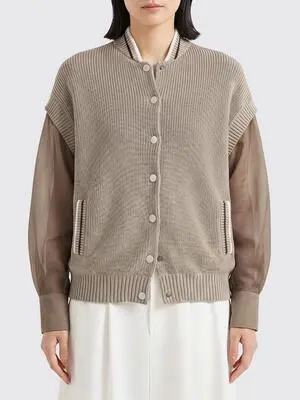 Brunello Cucinelli Cotton Bomber Jacket - Beige