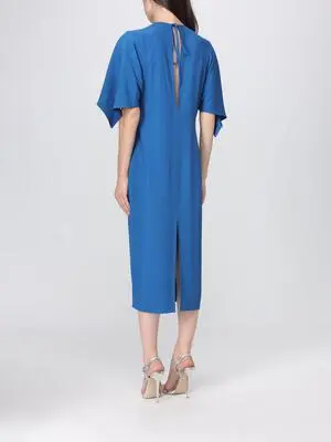 Stella McCartney Crêpe Midi Tunic Dress With Teardrop Back - Blue