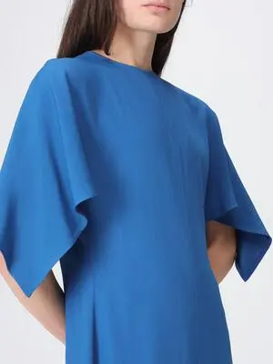 Stella McCartney Crêpe Midi Tunic Dress With Teardrop Back - Blue