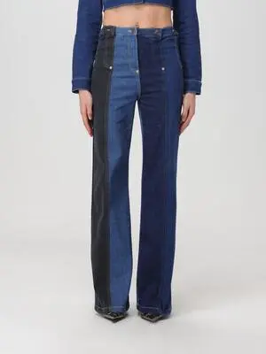 Moschino Paneled Wide Leg Jeans - Denim