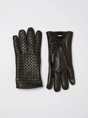 Bottega Veneta Woven Leather Gloves