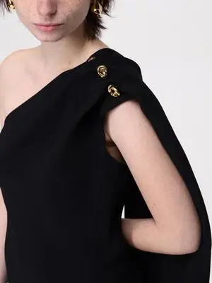 Bottega Veneta One-shoulder Cape Dress