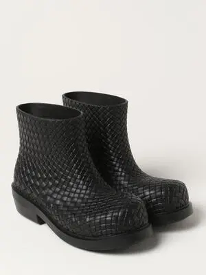 Bottega Veneta Fireman Ankle Boots In Woven Rubber