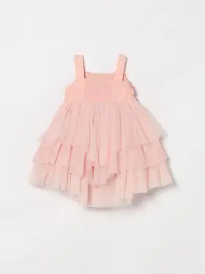 TWINSET Tulle Dress With Ruffled Hem And Floral Applique
