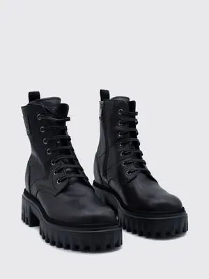 Hogan Smooth Calfskin Combat Boots