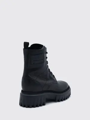 Hogan Smooth Calfskin Combat Boots