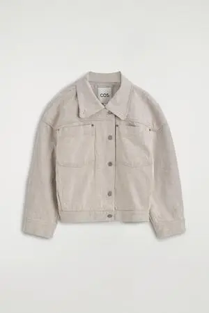 Cos Mock-neck Denim Jacket - Beige