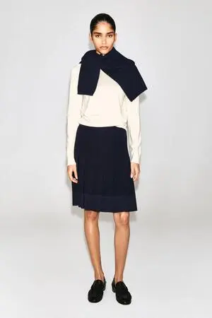 Cos Pleated Merino Wool Midi Skirt