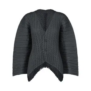 Issey Miyake Pleated Cardigan - Blue