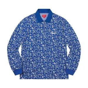 Supreme Currency Jacquard Zip Long-sleeve Polo