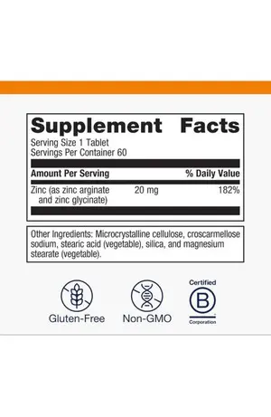 METAGENICS Zinc A.g. Highly Absorbable Immune Support Supplement 60 Tablets