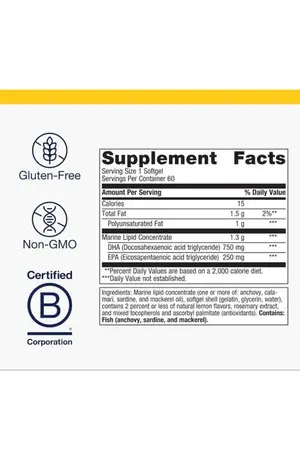 METAGENICS Omegagenics Fish Oil Neuro 1000 Mg Omega Supplement 60 Softgels