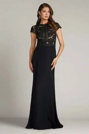 Tadashi Shoji Catrine Lace Bodice Gown - Black/nude