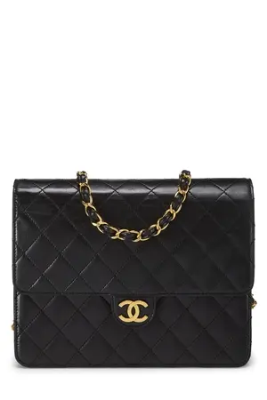 Chanel Quilted Lambskin Ex Flap Shoulder Bag - Black