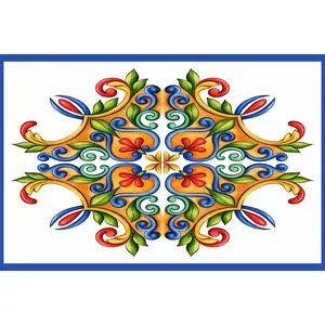 DHARA SHETH, DUBAI Blue / White Majolica Mosaic Resort Sarong - Blue/white