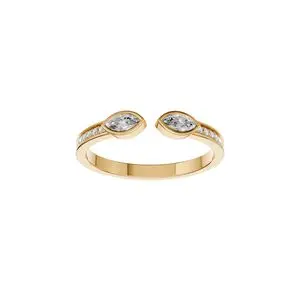 AYA FINE JEWELRY Minimalist Open Wrap Lab Diamond Ring With Marquise Diamonds In 14k Gold - Yellow