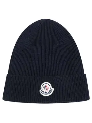 Moncler Quilted Logo Hat - Blu