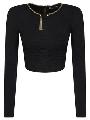 Elisabetta Franchi Knit Polo Sweater - Nero
