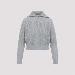 Max Mara Ribbed Zip-neck Sweater