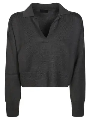 DONDUP Regular Fit Basic Wool Polo Shirt - Marrone